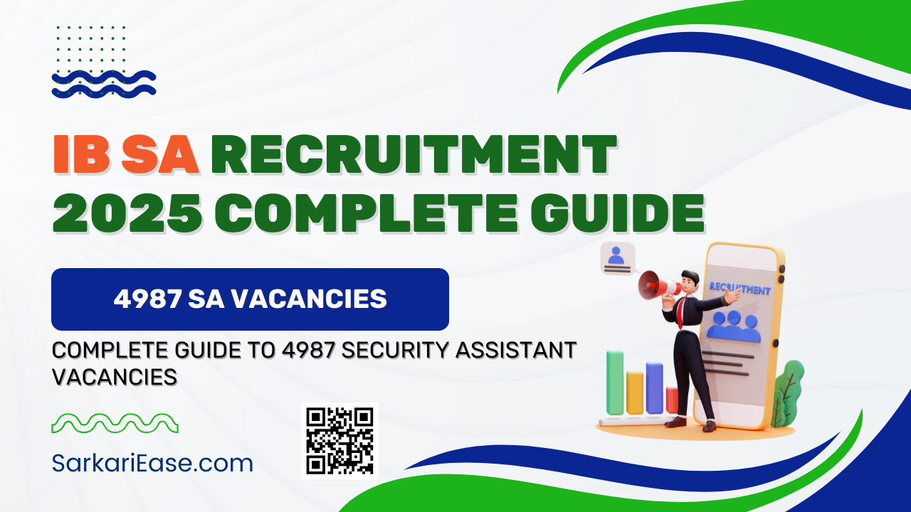 IB SA Recruitment 2025: Complete Guide to 4987 Security Assistant Vacancies - Sarkari Ease